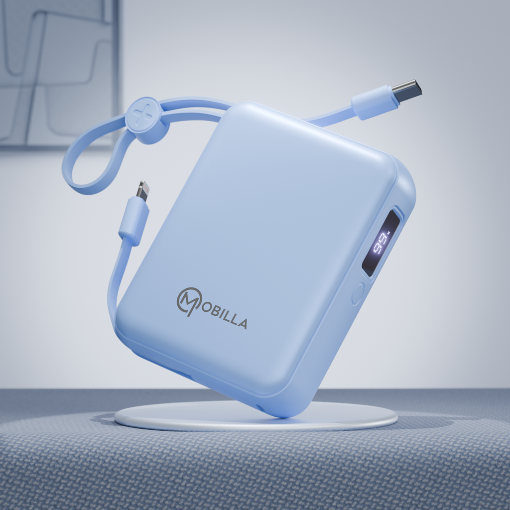 MPower X2 Power Bank | Built-in Type-C & Lightning Cable – Mobilla